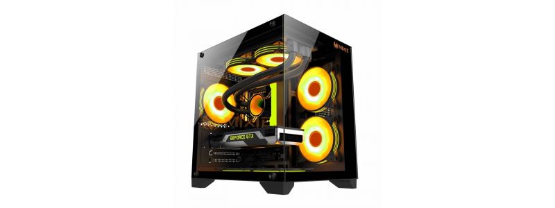 VỎ CASE MÁY TÍNH VĂN PHÒNG/GAMING BỂ CÁ TRONG SUỐT MIXIE NEMO 28 - MÀU ĐEN